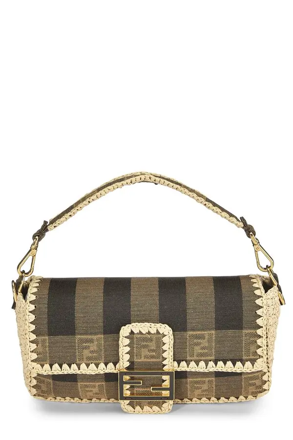 Fendi Pequin Convertible Baguette - Brown