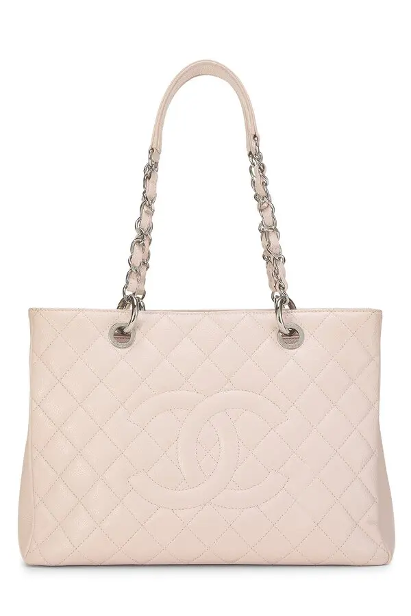 Chanel Quilted Caviar Grand Shopping Tote - Pink