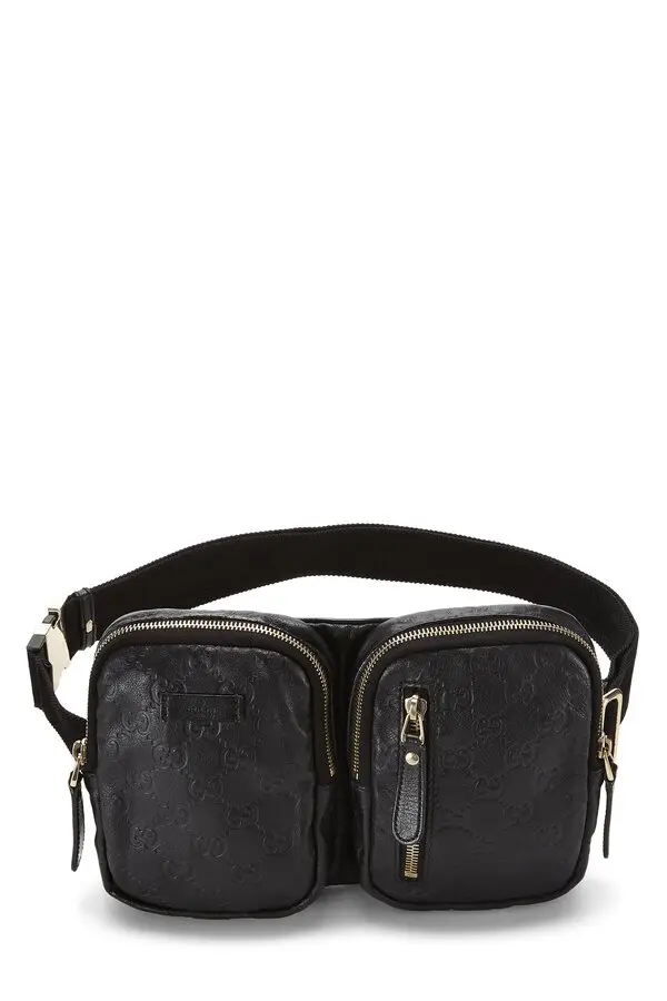 Gucci Ssima Double Pocket Waist Pouch - Black
