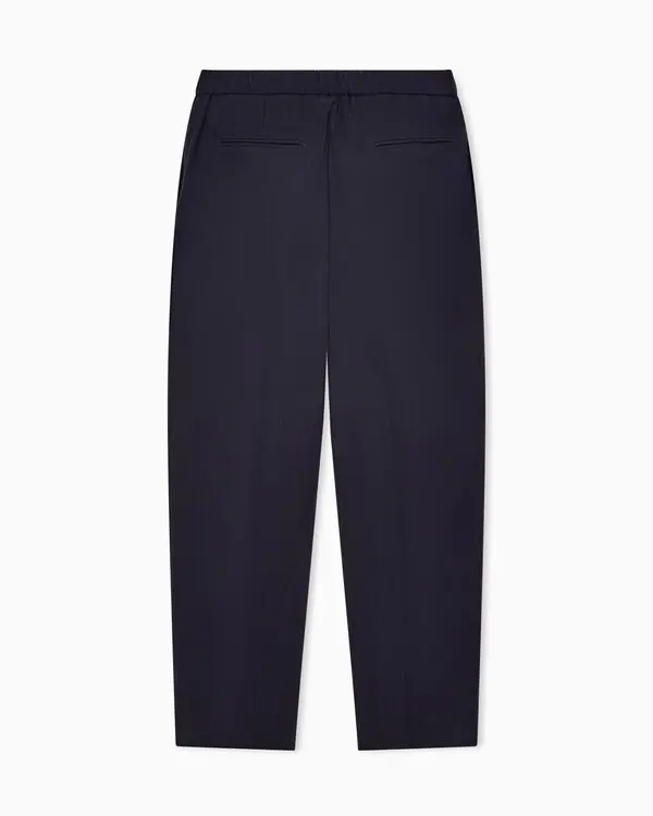Giorgio Armani Pure Linen Canvas Trousers - Blue