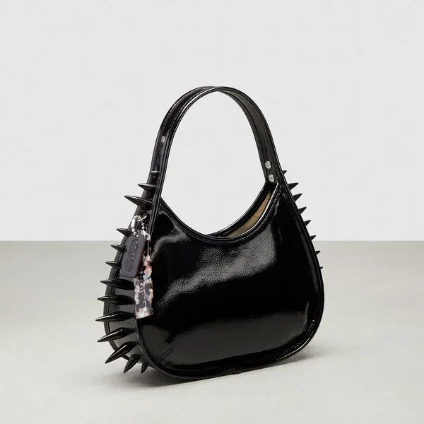Coachtopia Ergo Bag In Crinkle Patent Leather: Spikes All Over