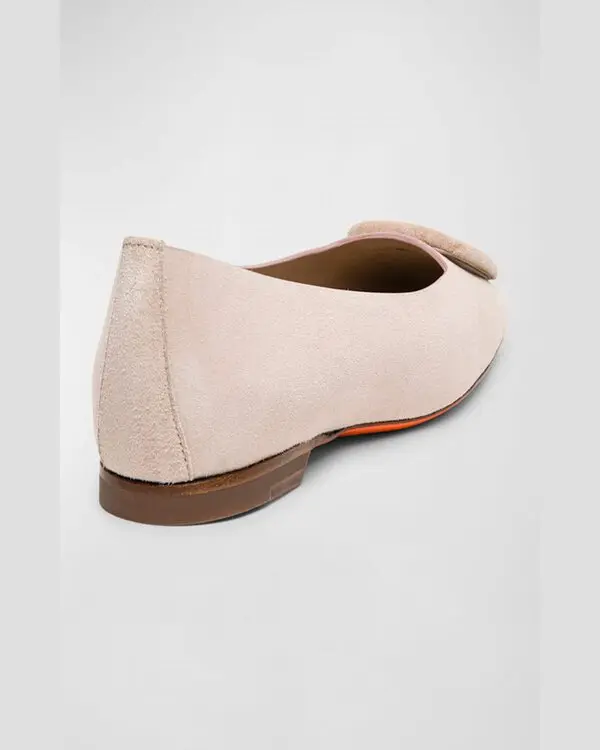 Santoni Maya Suede Ballerina Flats