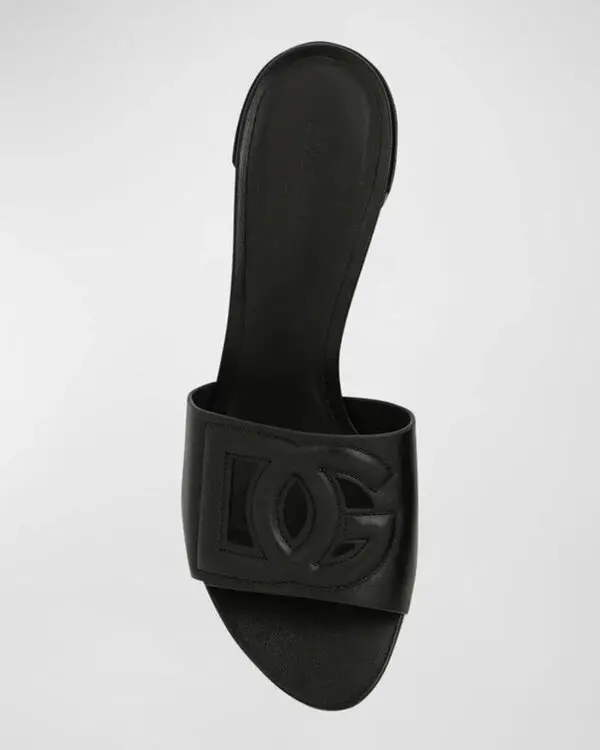 Dolce & Gabbana 40mm Dg Cutout Leather Slide