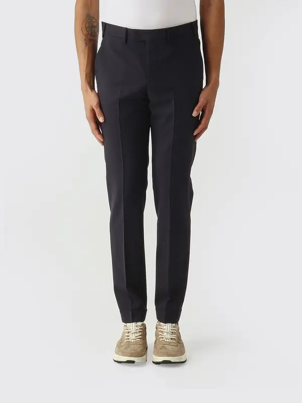 PT TORINO Stretch Virgin Wool Tailored Trousers - Navy