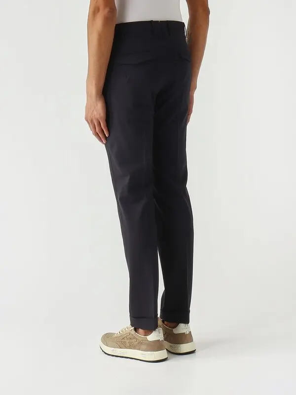 PT TORINO Stretch Virgin Wool Tailored Trousers - Navy
