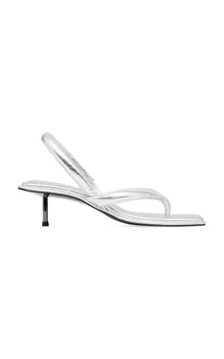 ST. AGNI Leather Slingback Thong Sandals