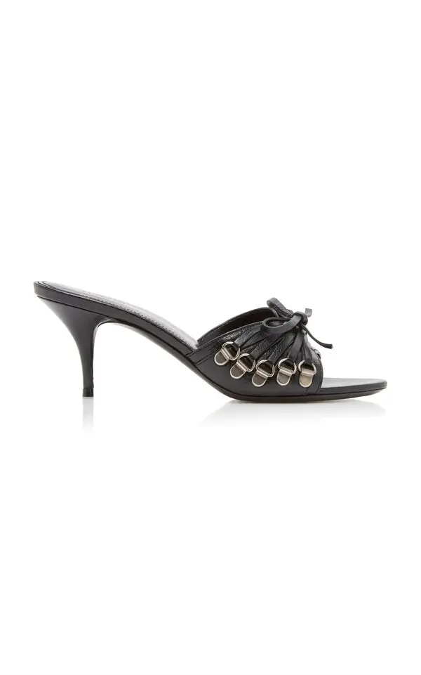 Balenciaga Cagole Leather Sandals