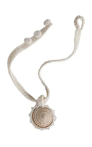 RENATA.Q Sundi Crocheted Seashell Pendant Necklace