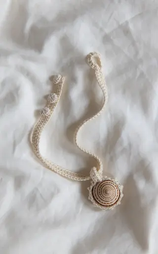 RENATA.Q Sundi Crocheted Seashell Pendant Necklace