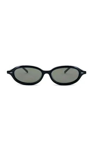 ST. AGNI 90's Slim Oval-frame Sunglasses - Black