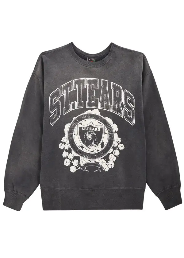 SAINT MXXXXXX Denim Tears Printed Cotton Sweatshirt