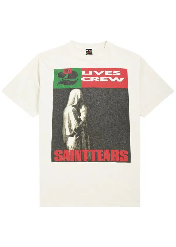 SAINT MXXXXXX Denim Tears Printed Cotton T-shirt - White