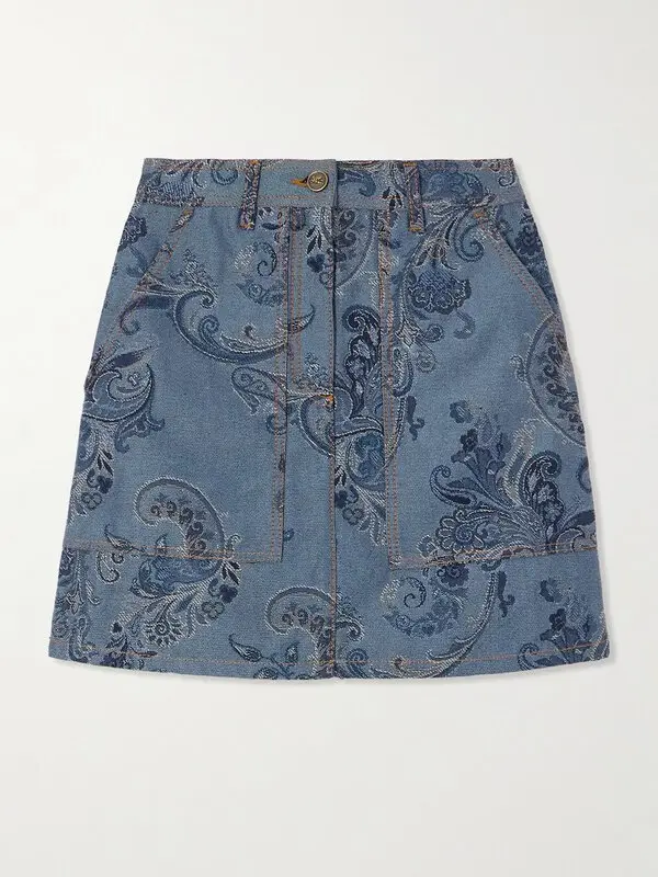 Etro Jacquard Mini Skirt - Blue