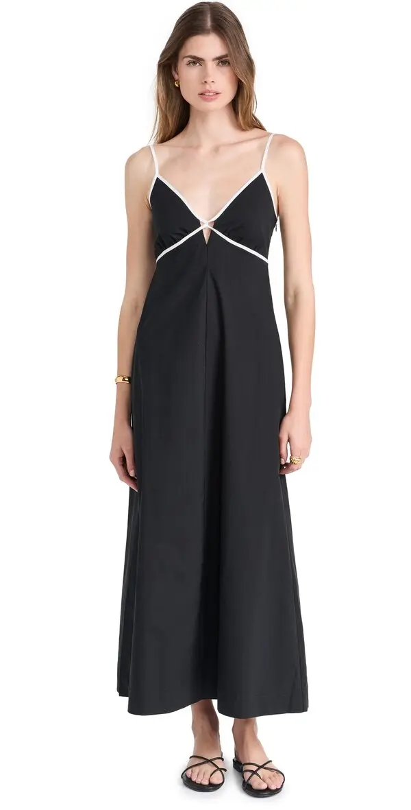 chinese dress ladies JESSA PADDED MAXI DRESS IN BLUE