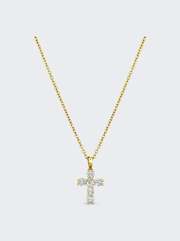 ANITA KO Diamond Cross Pendant Necklace - Yellow Gold