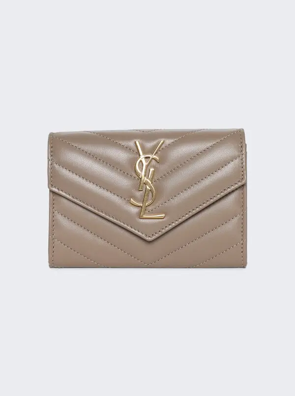 Saint Laurent Cassandre Wallet Hot Wine - Dusty Grey