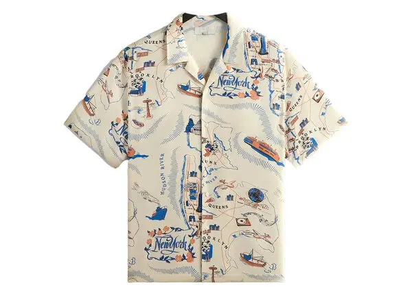 Kith Nyc Thompson Camp Collar Shirt - Sandrift