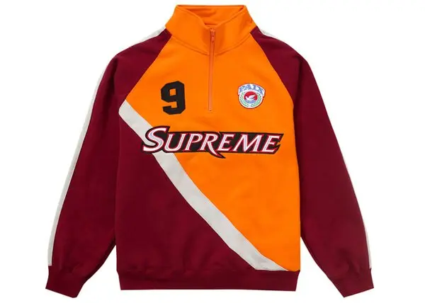 Supreme Equipe Half Zip Sweatshirt - Dark Orange
