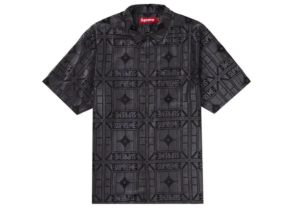 Supreme Tray Jacquard Short Sleeve Shirt - Black
