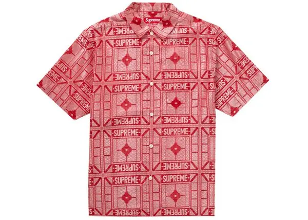 Supreme Tray Jacquard Short Sleeve Shirt - Red