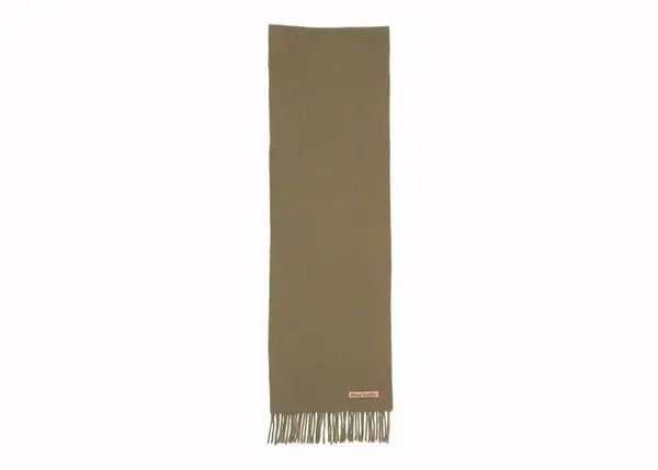 Acne Studios Fringe Wool Scarf - Khaki Green