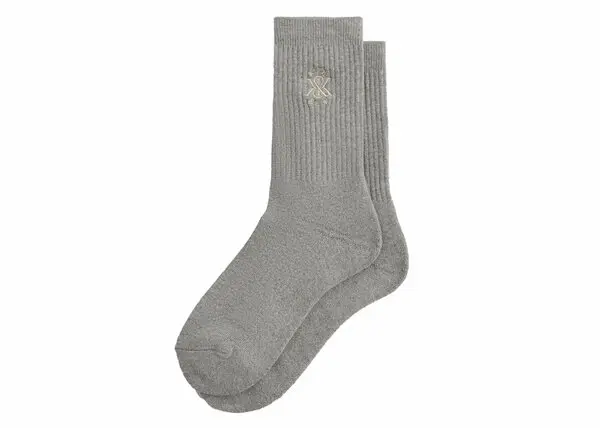 Kith Crest Crew Socks - Heather Grey