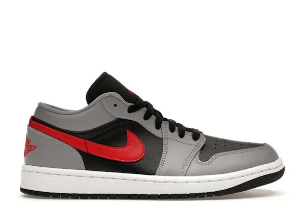 JORDAN 1 Low Sneakers - Cement Grey/fire Red/black