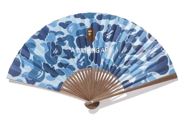 A BATHING APE Abc Japanese Folding Fan - Blue