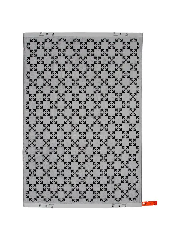 Off-White Off Arrow Pattern Shower Towel - White/black