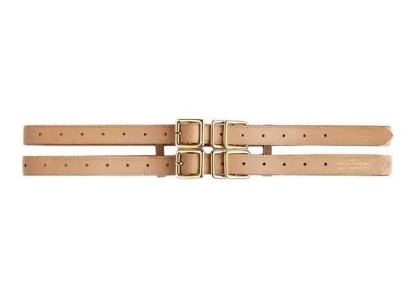 Rokh Leather Double Waist Belt - Beige