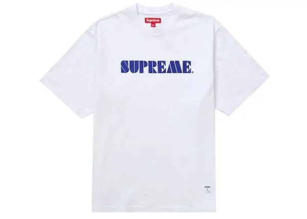 Supreme Stencil Embroidered Short Sleeve Top - White