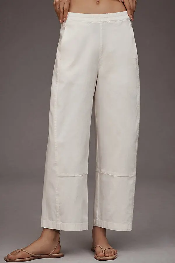 PILCRO The Izzie Relaxed Barrel Pants - White