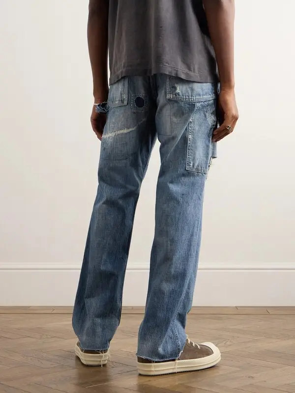 SAINT MXXXXXX Straight-leg Distressed Jeans