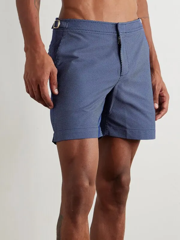Orlebar Brown Bulldog Straight-leg Mid-length Jacquard Swim Shorts - Blue