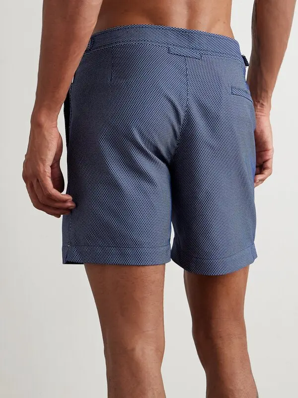Orlebar Brown Bulldog Straight-leg Mid-length Jacquard Swim Shorts - Blue
