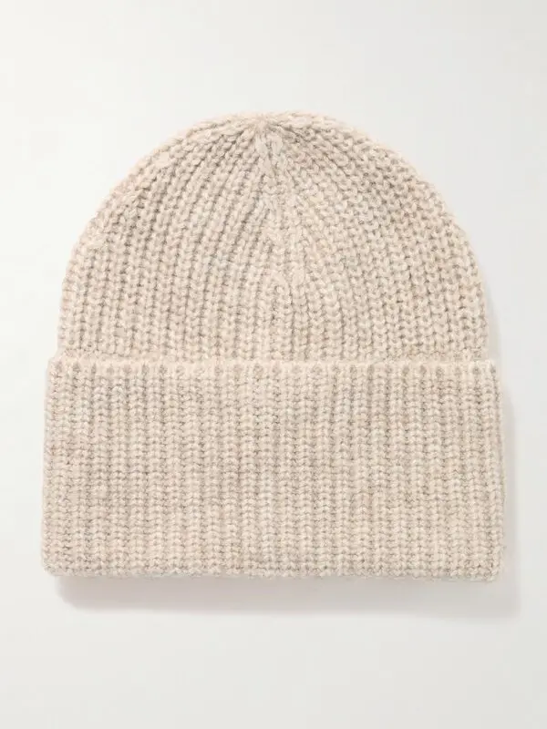 Brunello Cucinelli Brushed Ribbed-knit Beanie - Neutrals