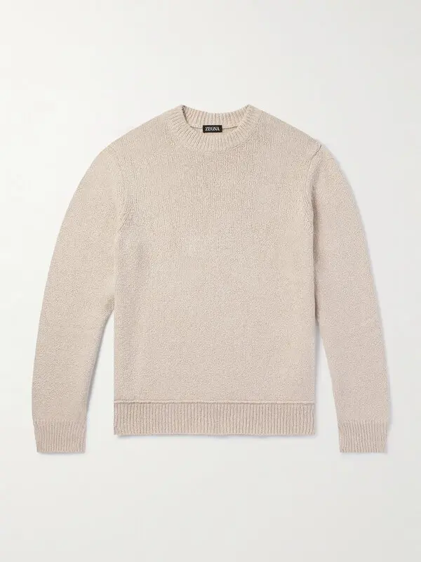 Zegna Organic Cotton And Silk-blend Sweater - Neutrals