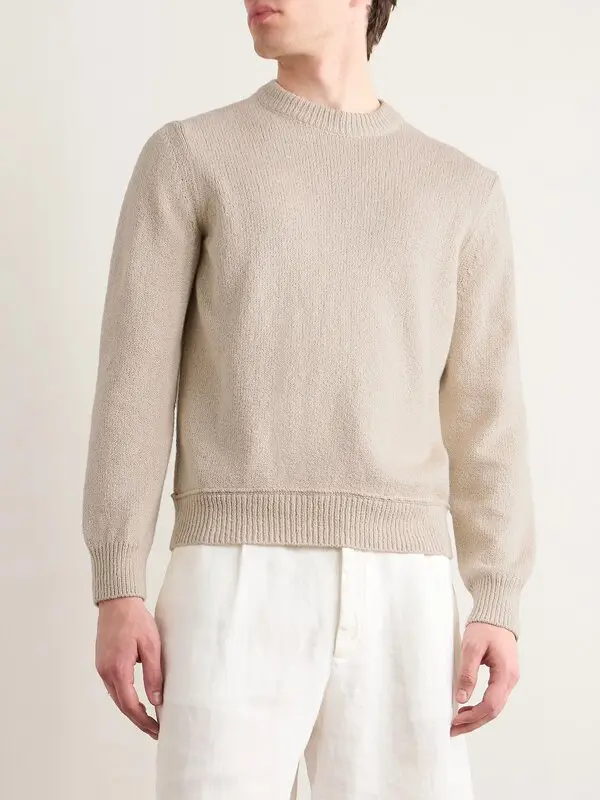 Zegna Organic Cotton And Silk-blend Sweater - Neutrals