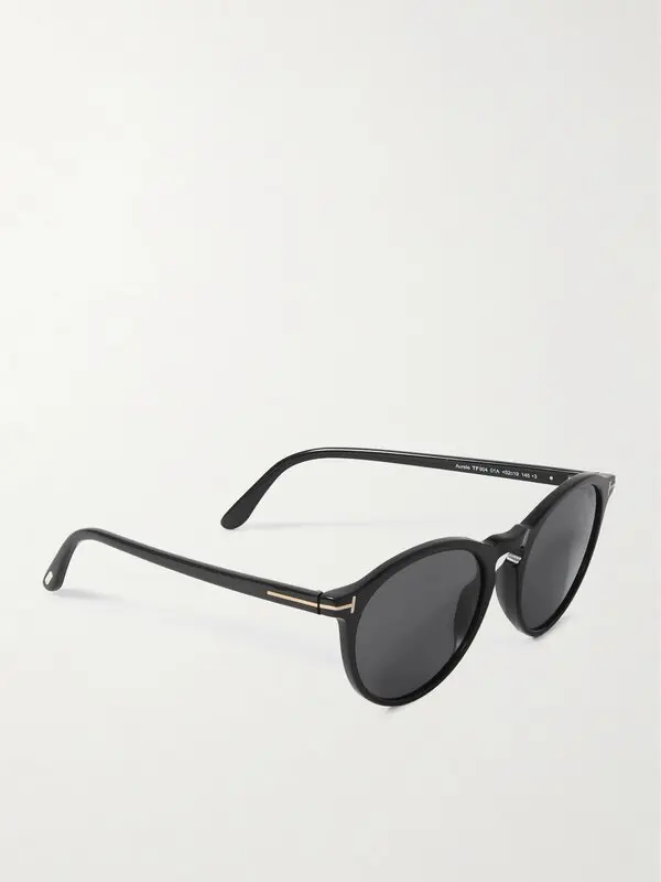 TOM FORD Aurele Round-frame Sunglasses - Black