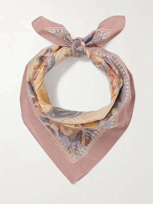 Kapital Peckish Maria Printed Cotton-Voile Bandana - Pink