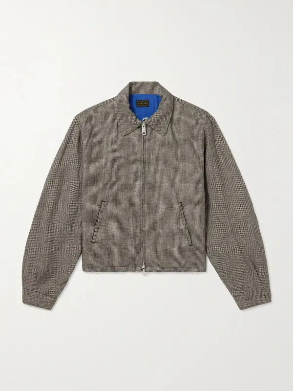 Kapital Houndstooth Linen Blouson Jacket