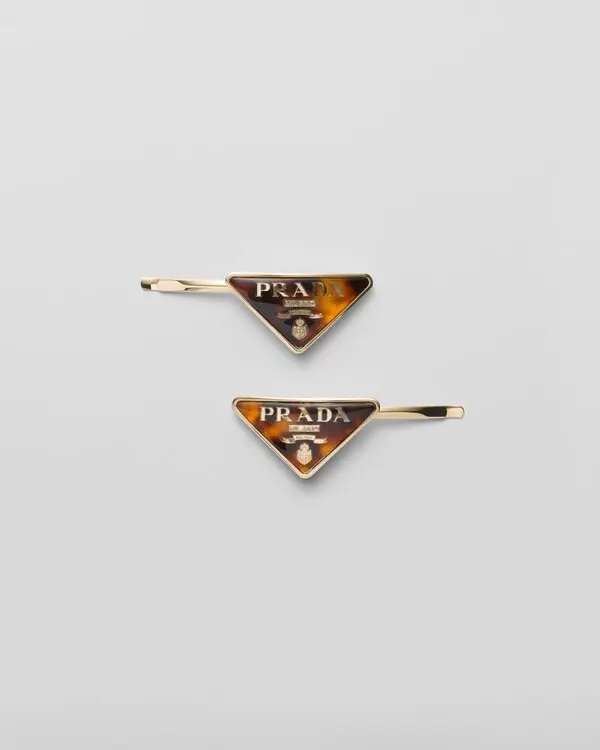 Prada Plexiglas And Metal Barrette - Honey/tortoiseshell