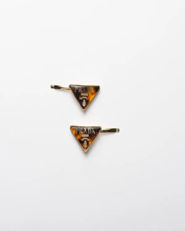 Prada Plexiglas And Metal Barrette - Neutral