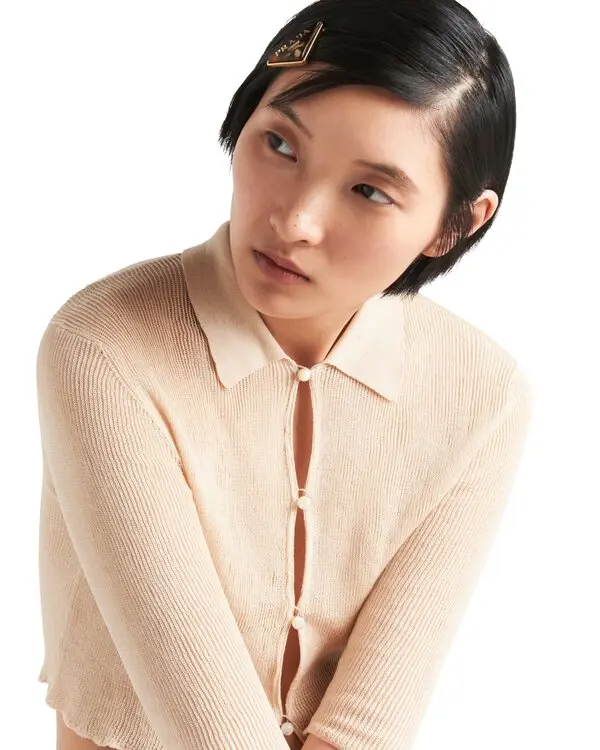 Prada Metal Barrettes With Tortoiseshell Motif - Neutral