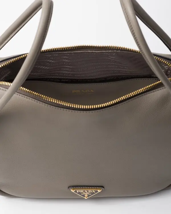 Prada Leather Handbag - Grey