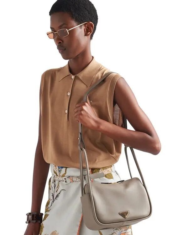 Prada Leather Handbag - Grey