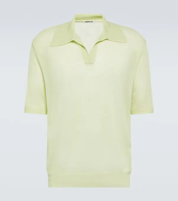 Auralee Wool And Silk Polo Sweater