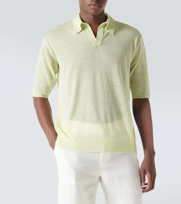 Auralee Wool And Silk Polo Sweater