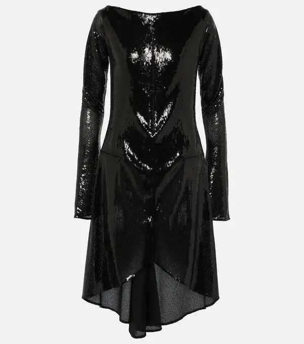 COURREGES Courrèges Ellipse Sequined Cutout Midi Dress - Black