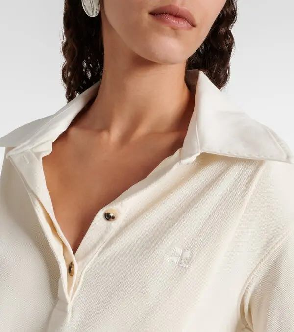 COURREGES Courrèges Asymmetric Cotton-blend Piqué Minidress